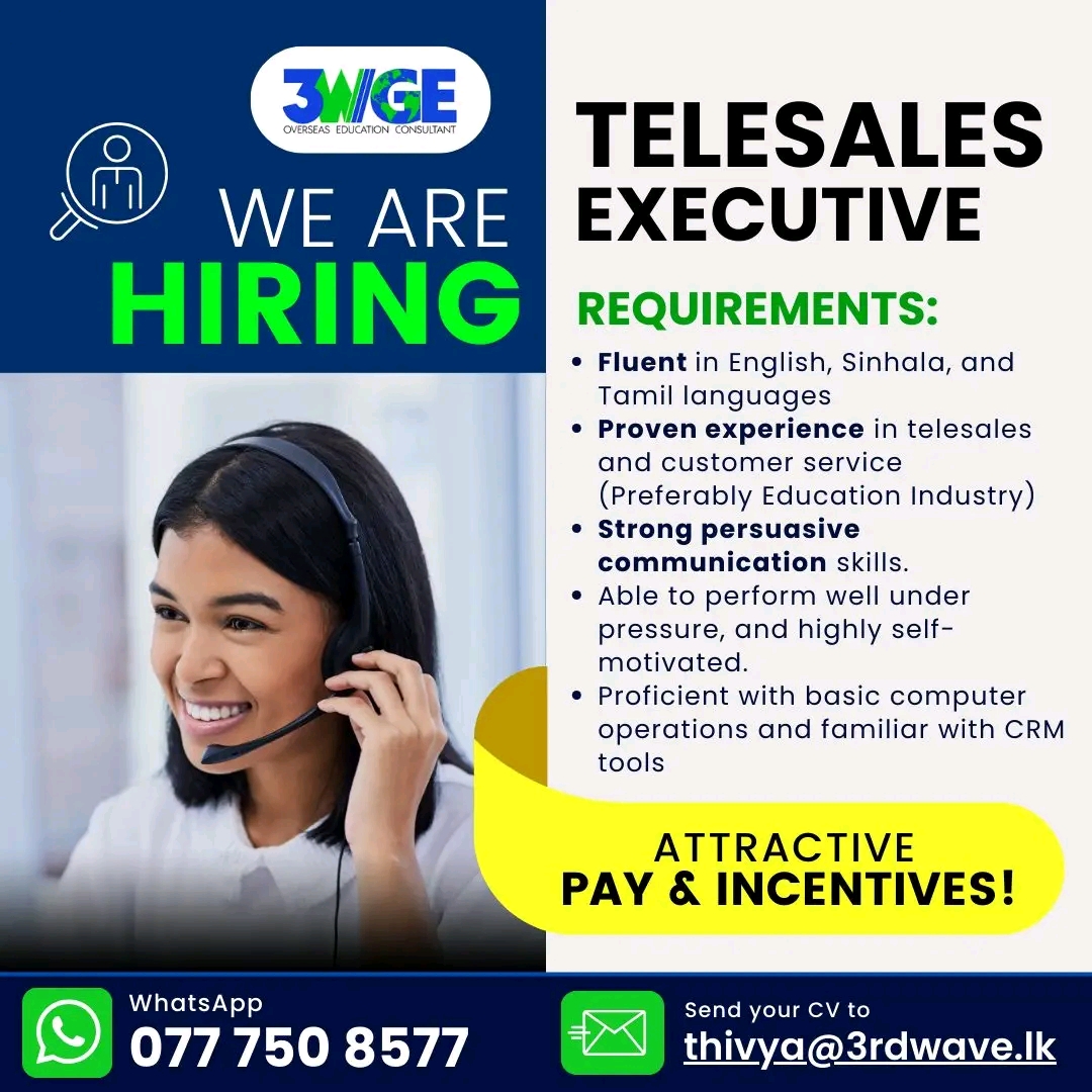 Telesales Executive - Jobseeker.lk