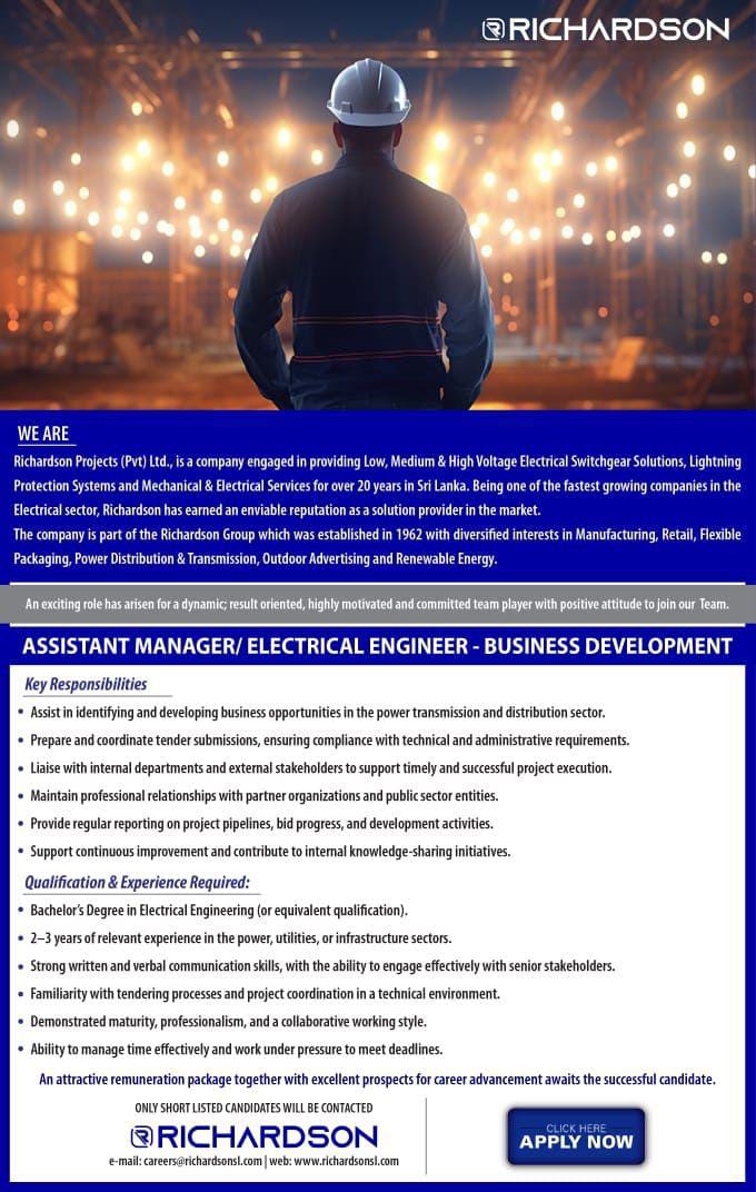 Assistant Manager / Electrical Engineer - Business Development ...