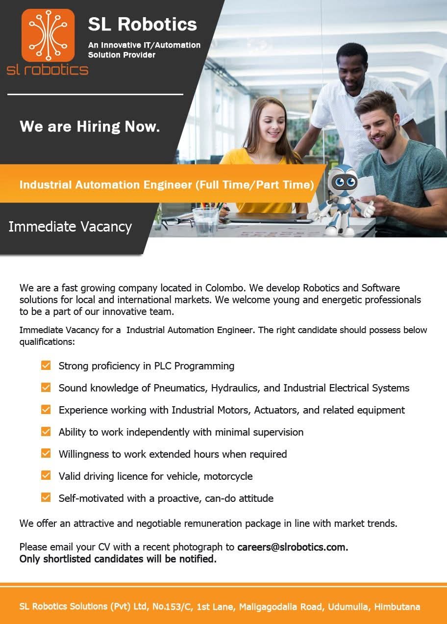 Industrial Automation Engineer - Jobseeker.lk