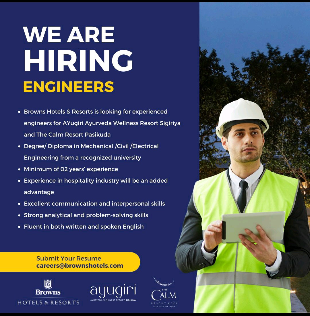 Mechanical/ Electrical / Civil Engineer - Jobseeker.lk