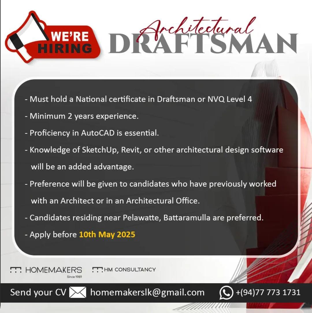Architectural Draftsman - Jobseeker.lk