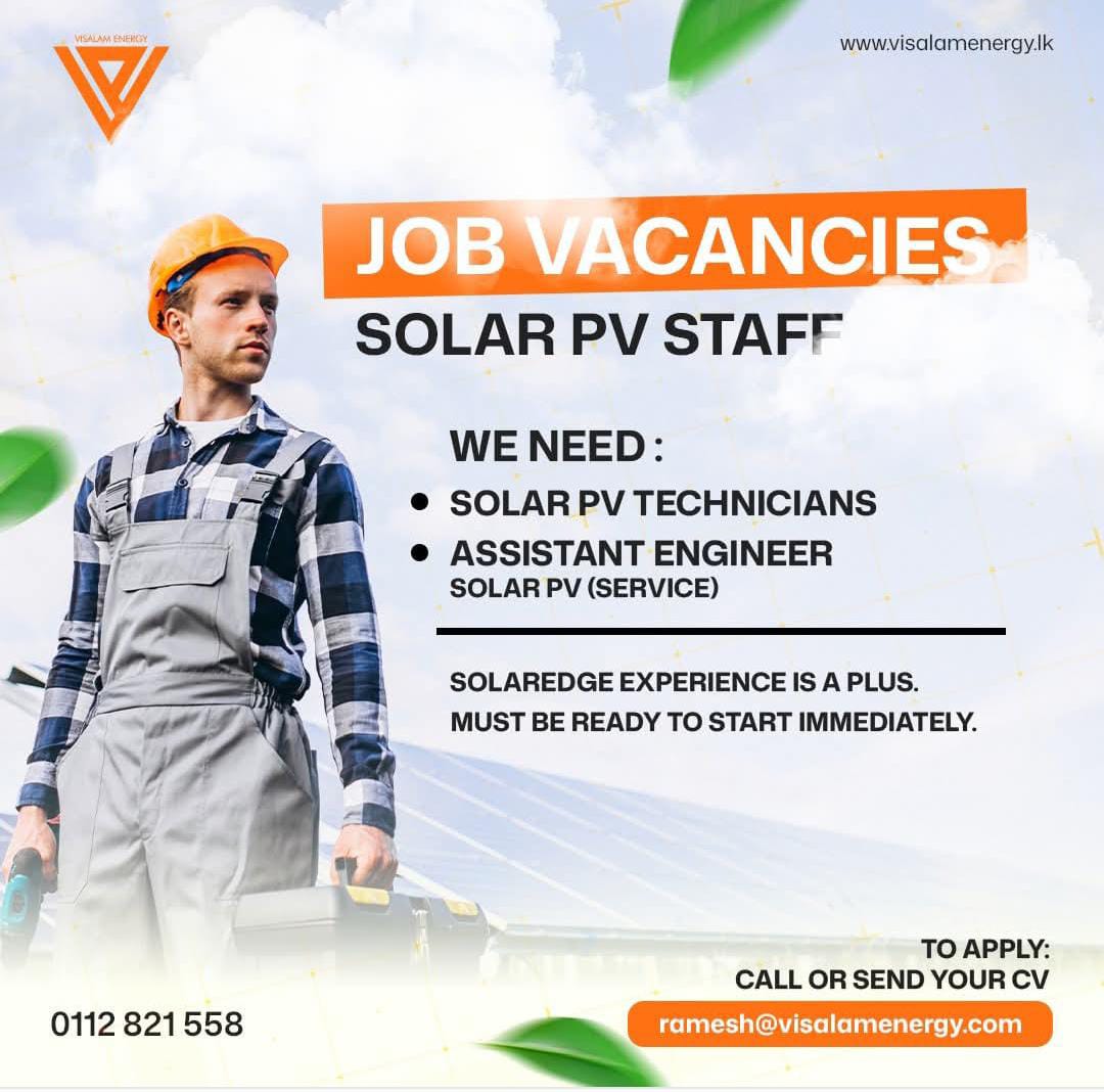 Assistant Engineer/ Solar PV Technician - Jobseeker.lk