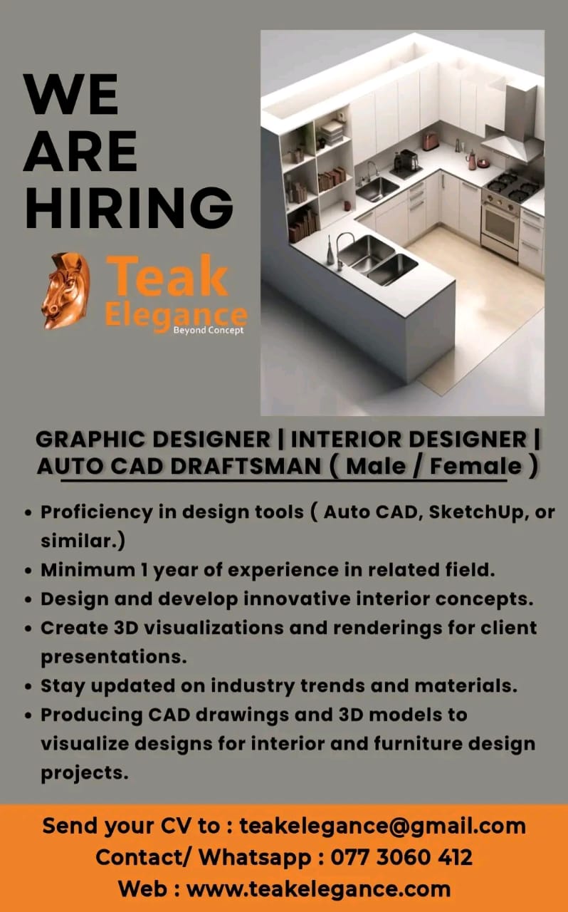 Graphic Designers/ Interior Designer/ Auto CAD Draftsman - Jobseeker.lk