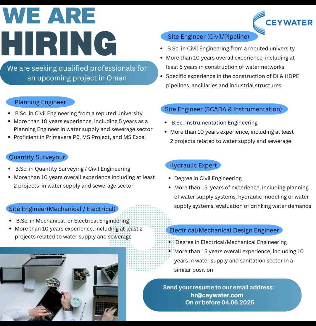 Civil Engineer/ Electrical Engineer/ Automation Engineer/ Hydraulic ...