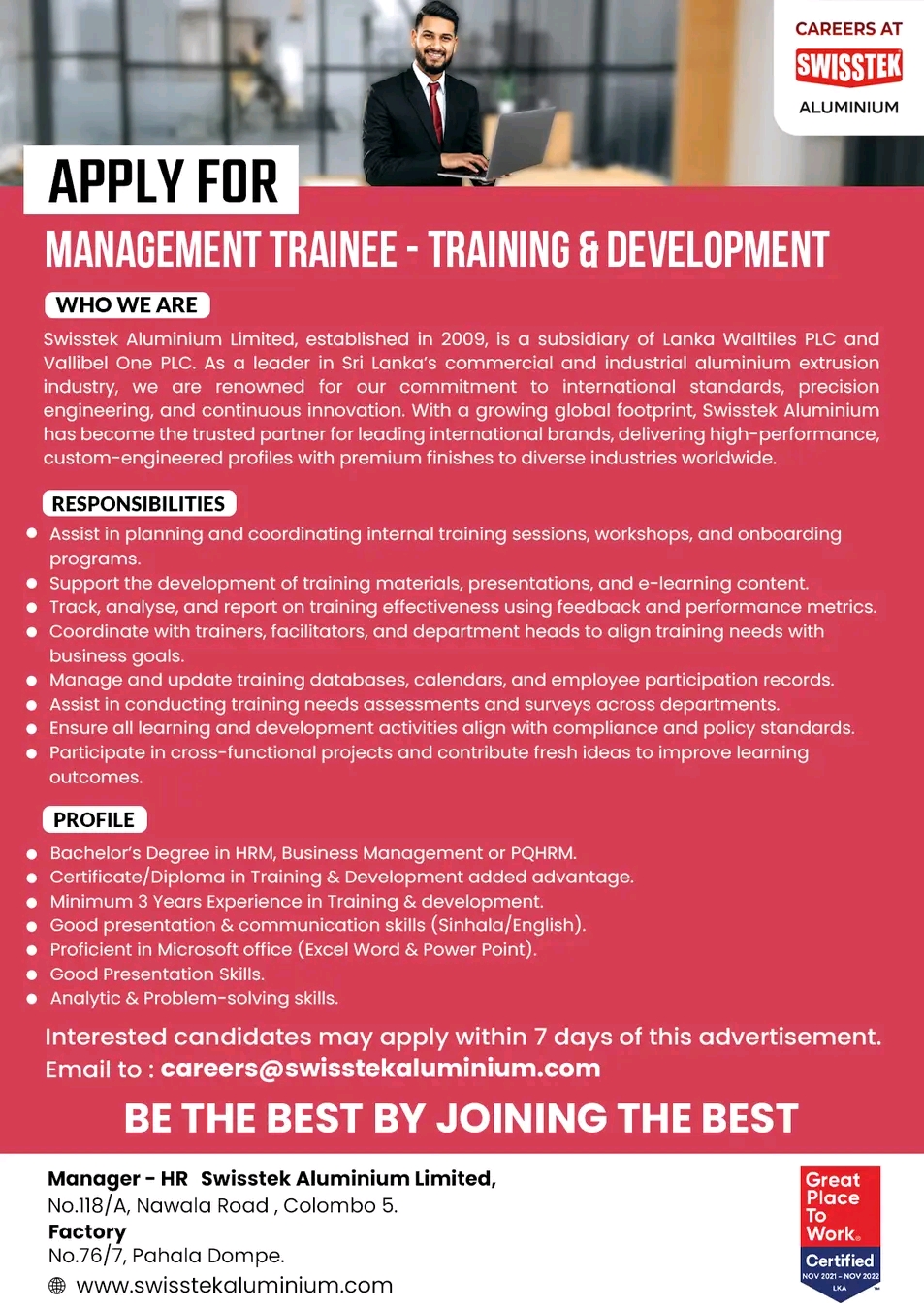 Management Trainee - Training and Development - Jobseeker.lk