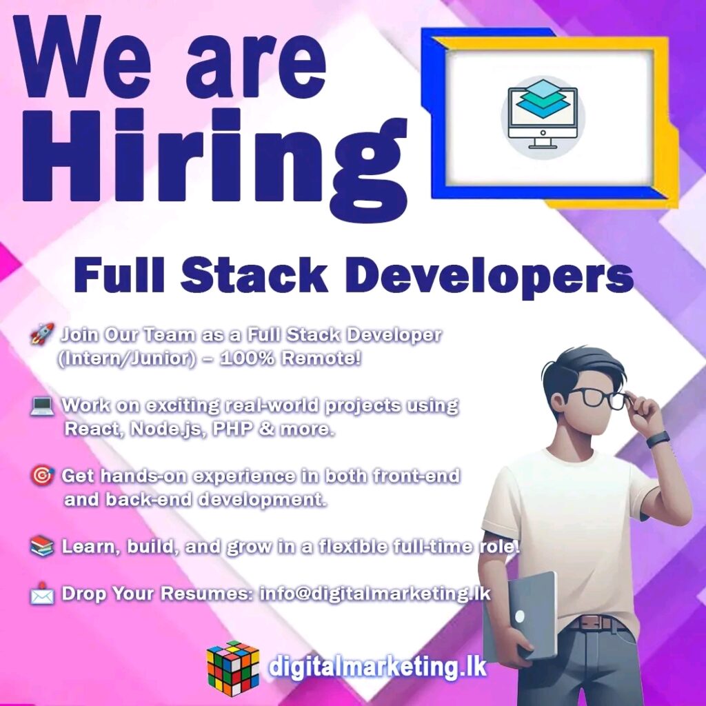 Junior Full Stack Developer/ Internship - Jobseeker.lk