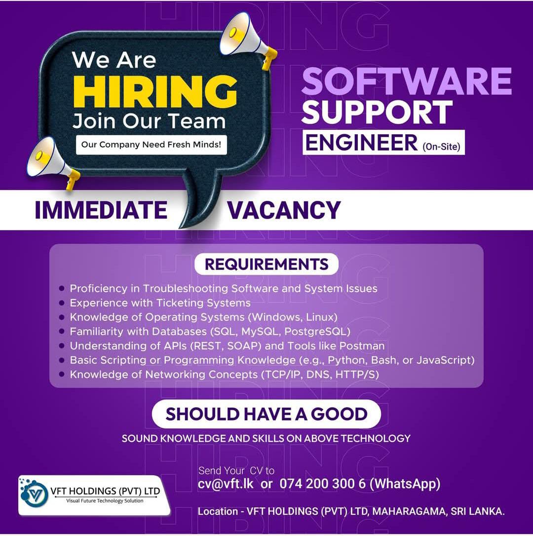 Software Support Engineer - Jobseeker.lk