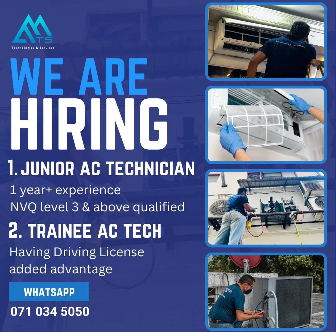 A/C Technician- Junior / Trainee - Jobseeker.lk