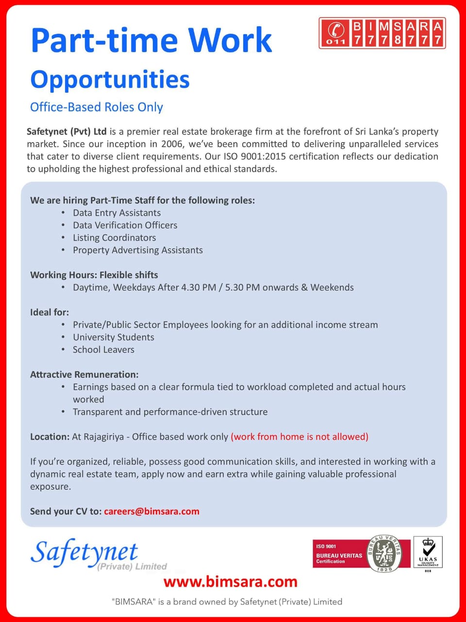 Part Time - Data Entry/ Data Verification /Coordinator/ Assistant ...