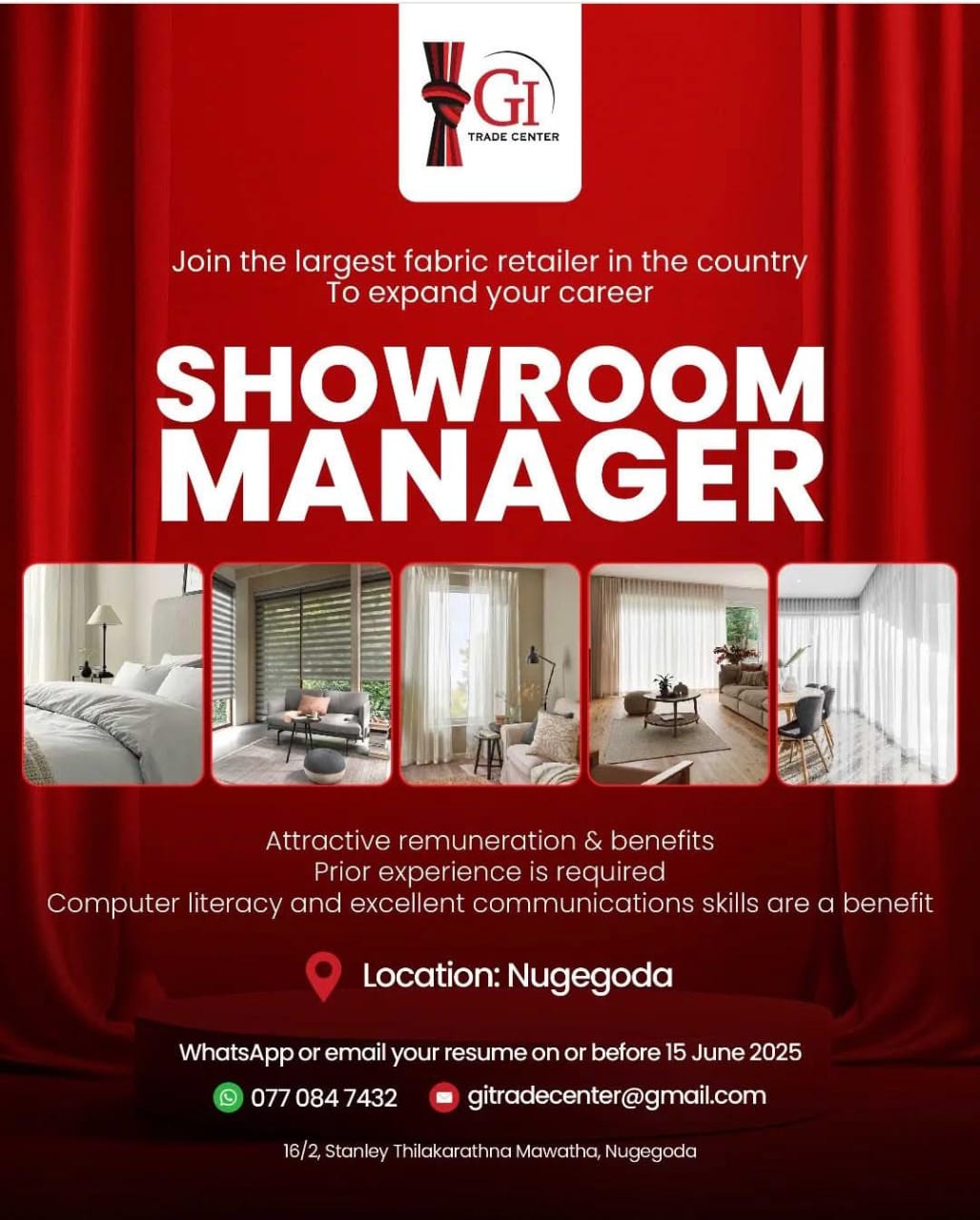 Showroom Manager - Jobseeker.lk