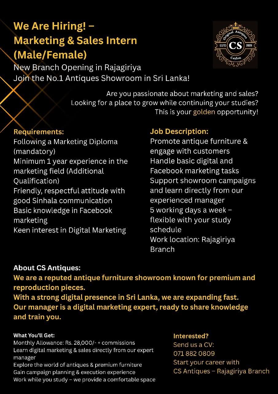 Marketing and Sales Internship - Jobseeker.lk