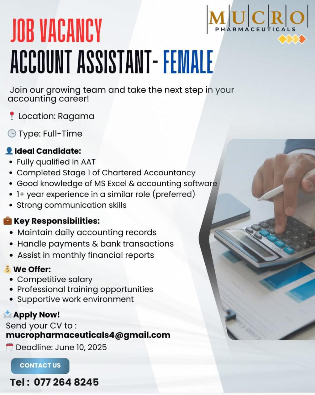 Accounts Assistant - Jobseeker.lk