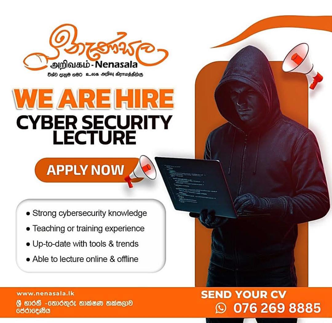 Cyber Security Lecturer - Jobseeker.lk