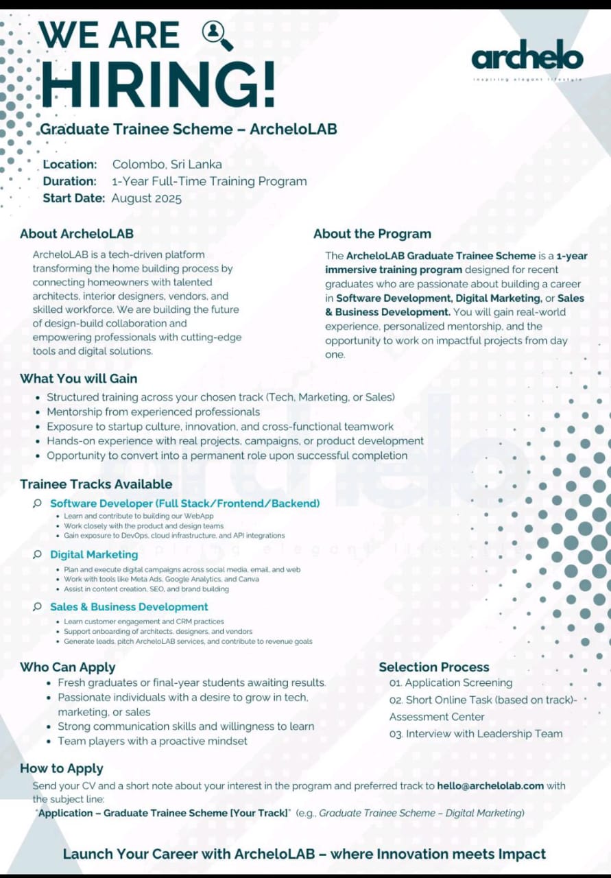 Graduate Trainee - Software Development/ Sales / Digital Marketing ...