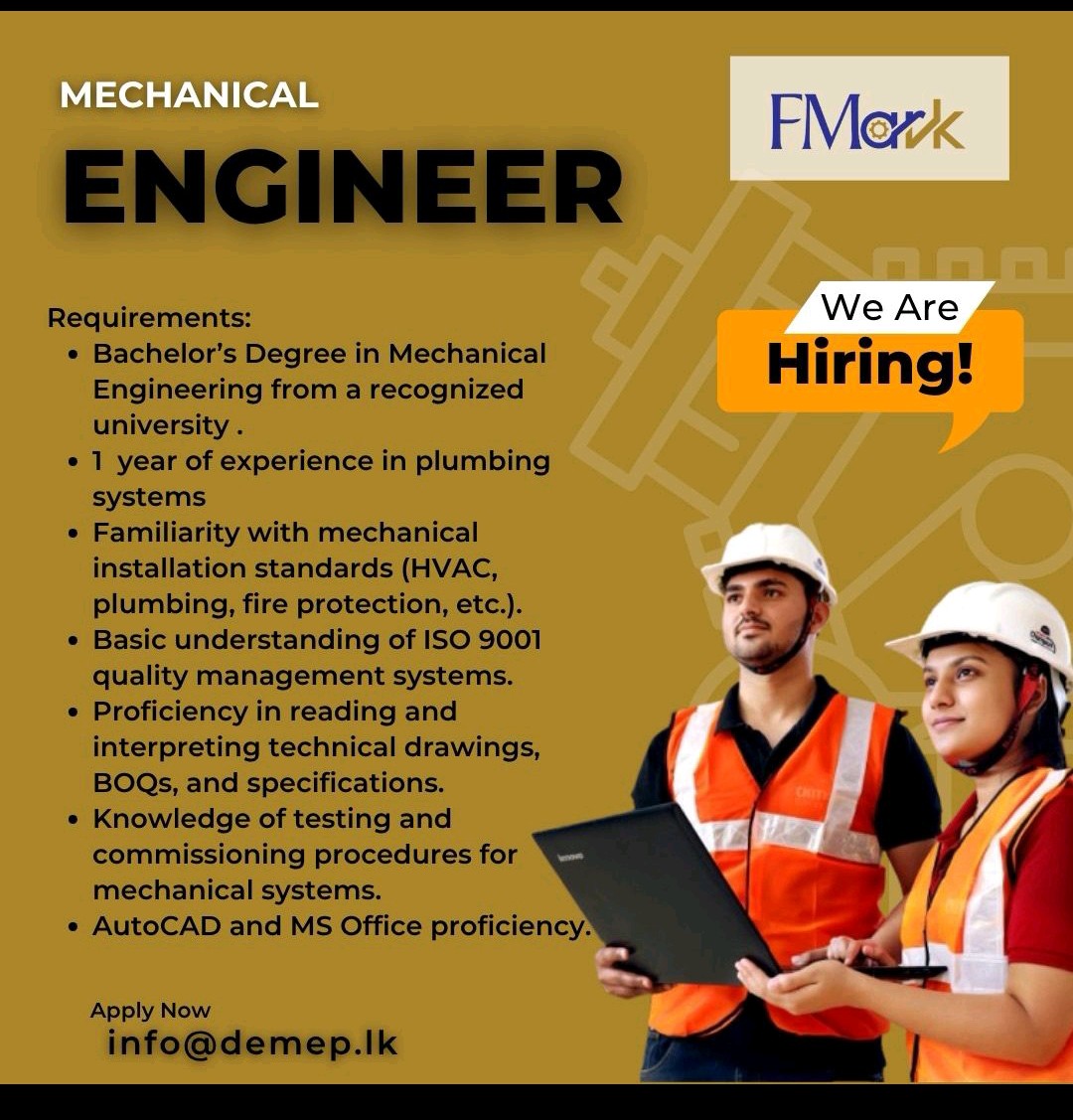 Mechanical Engineer - Jobseeker.lk