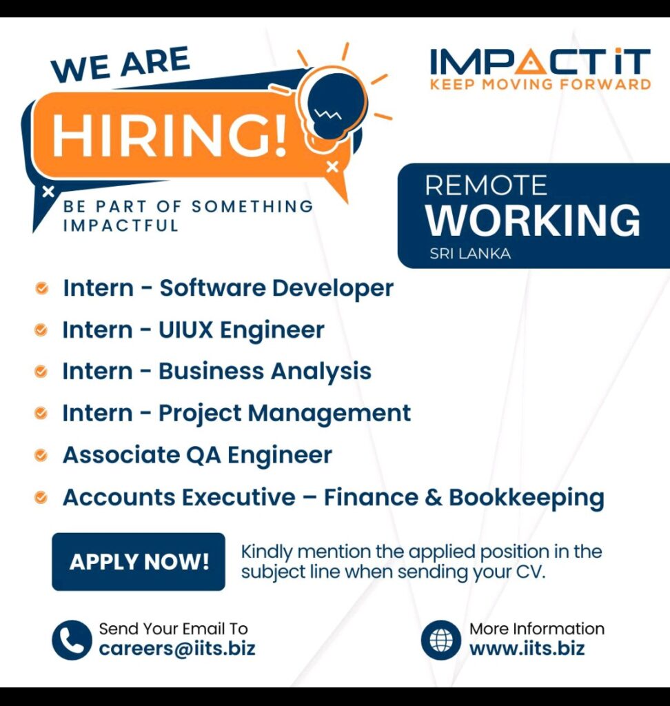 AQA/ Accounts Internship - SE/BA/UX/UI/PM - Jobseeker.lk