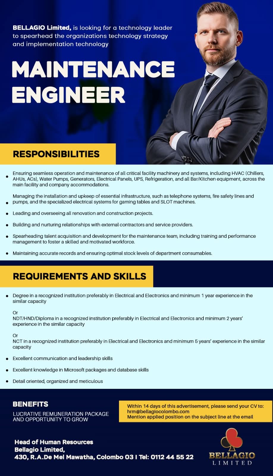 Maintenance Engineer - Jobseeker.lk