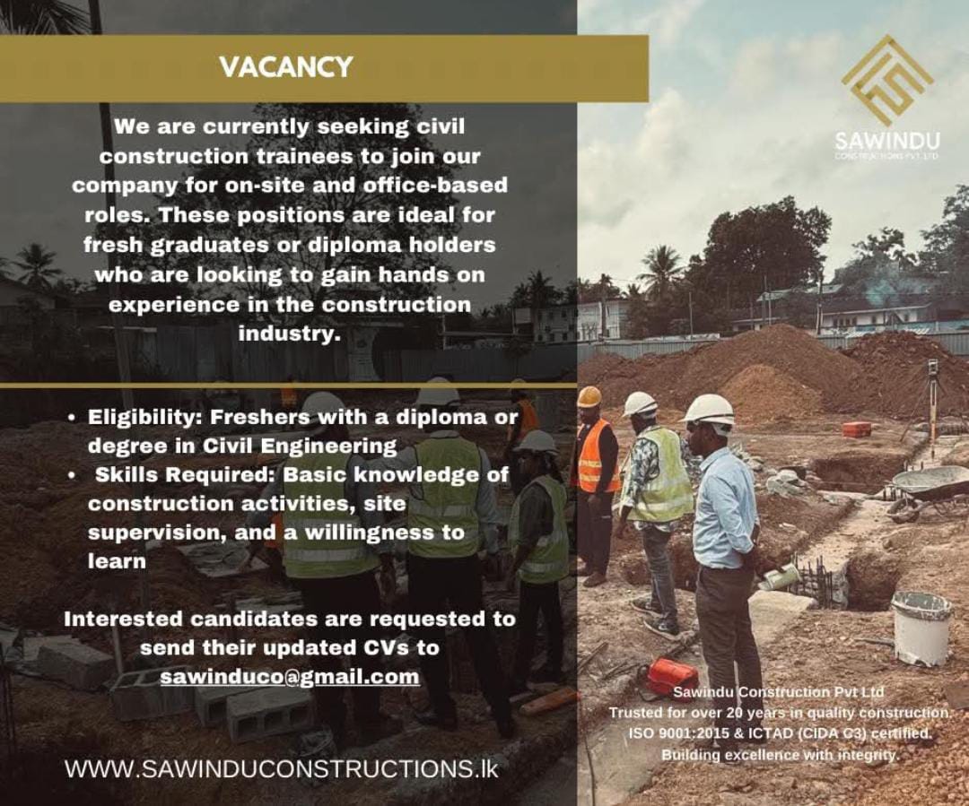 Trainee Civil Engineer - Jobseeker.lk