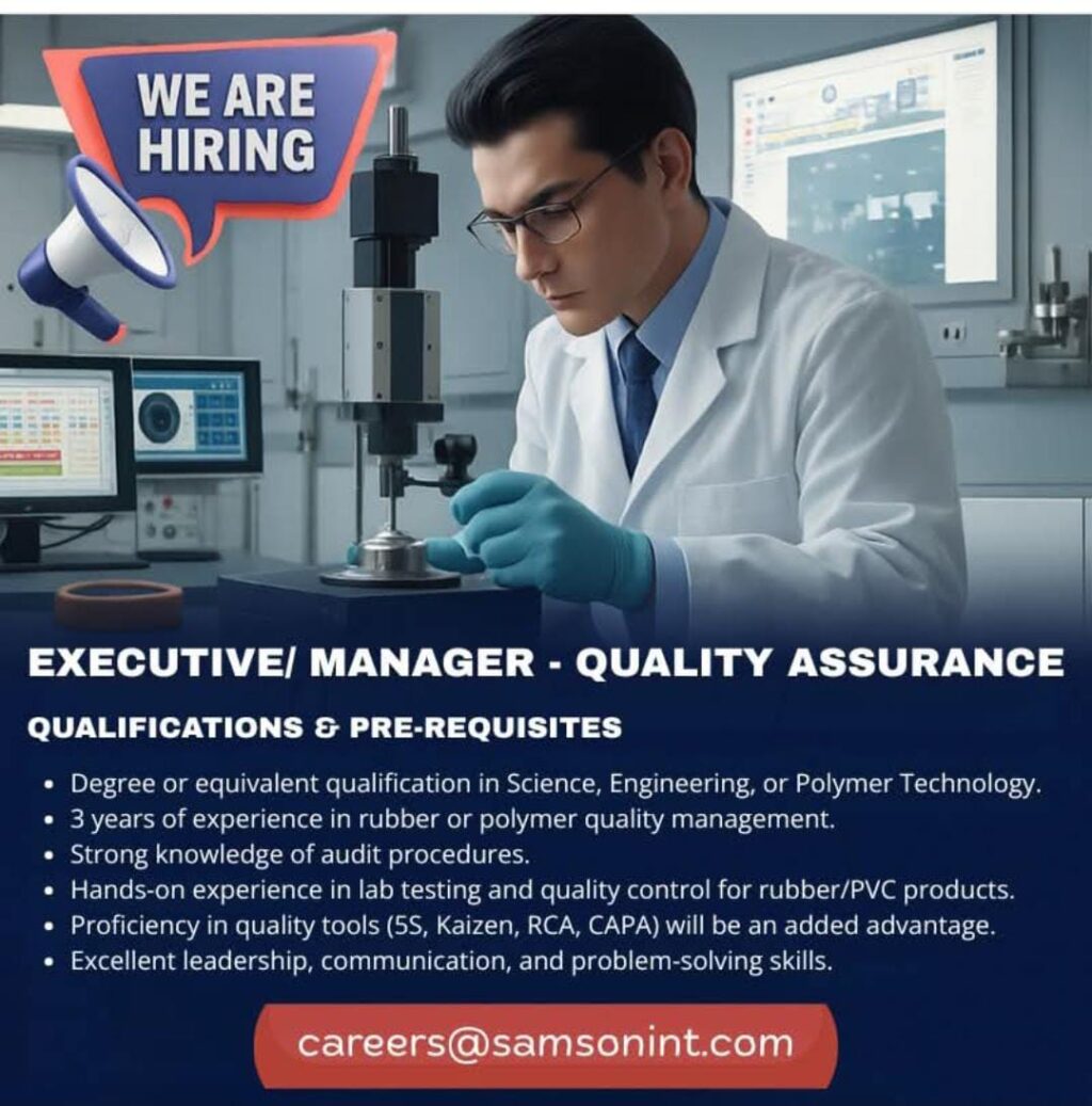 Executive/ Manager - Quality Assurance - Jobseeker.lk