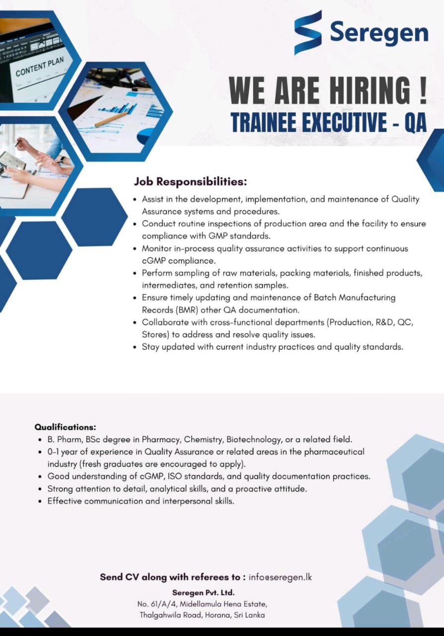Trainee Executive - QA - Jobseeker.lk