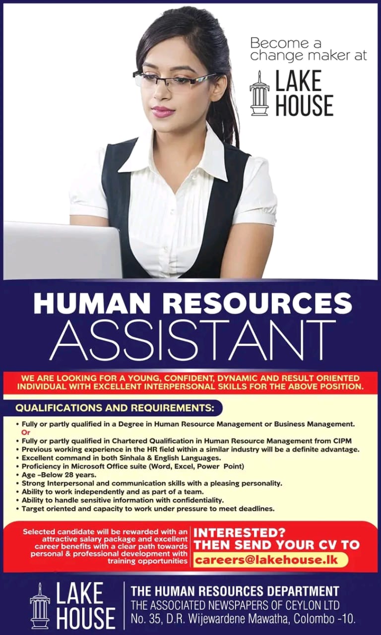 Human Resources Assistant - Jobseeker.lk