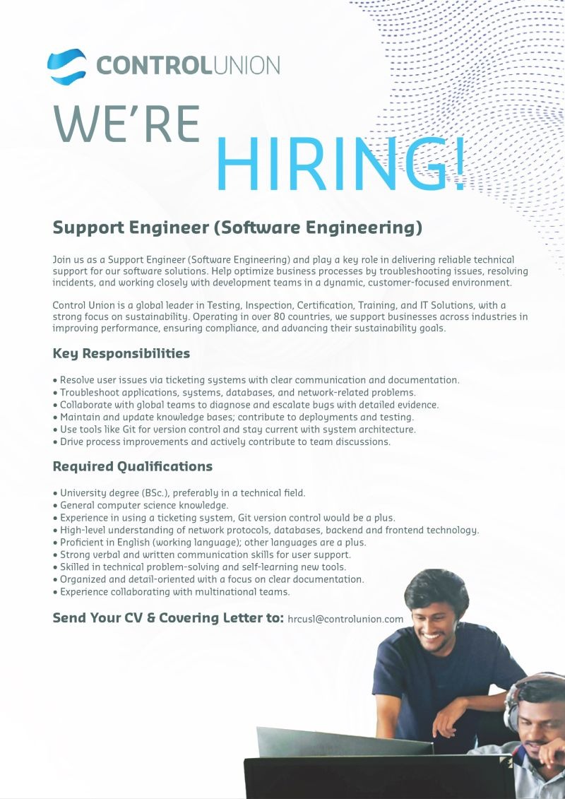 Support Engineer - Software Engineering - Jobseeker.lk