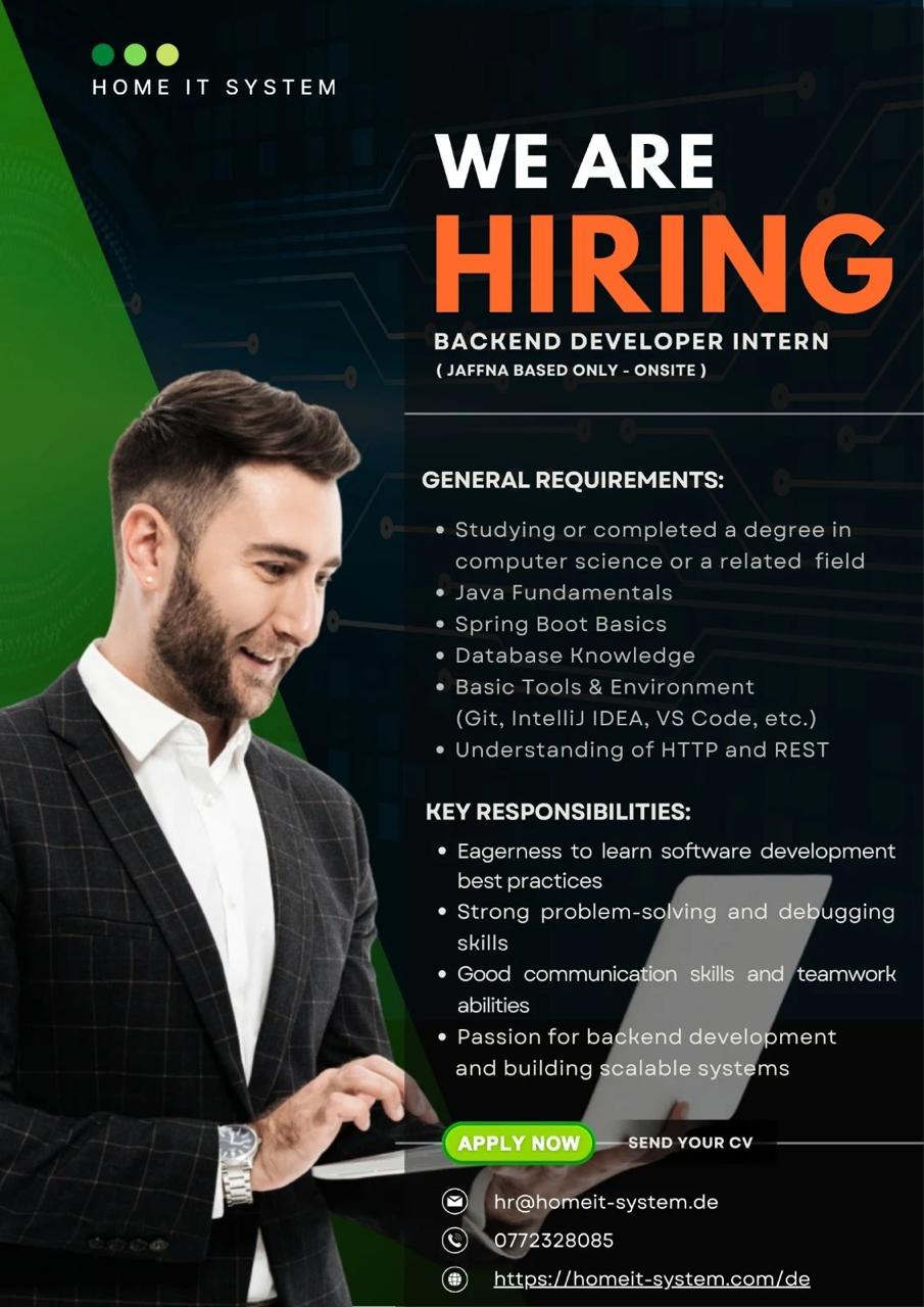 Internship - Backend Developer - Jobseeker.lk