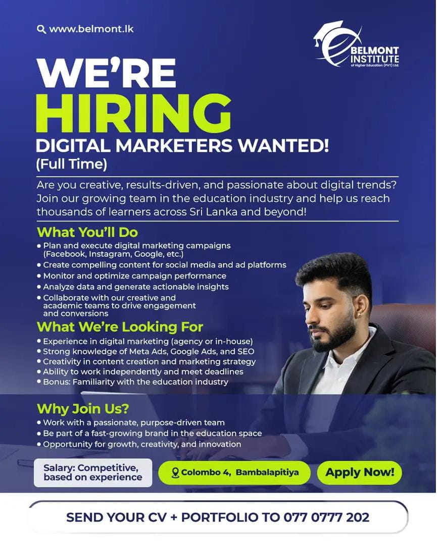 Digital Marketing Executive - Jobseeker.lk
