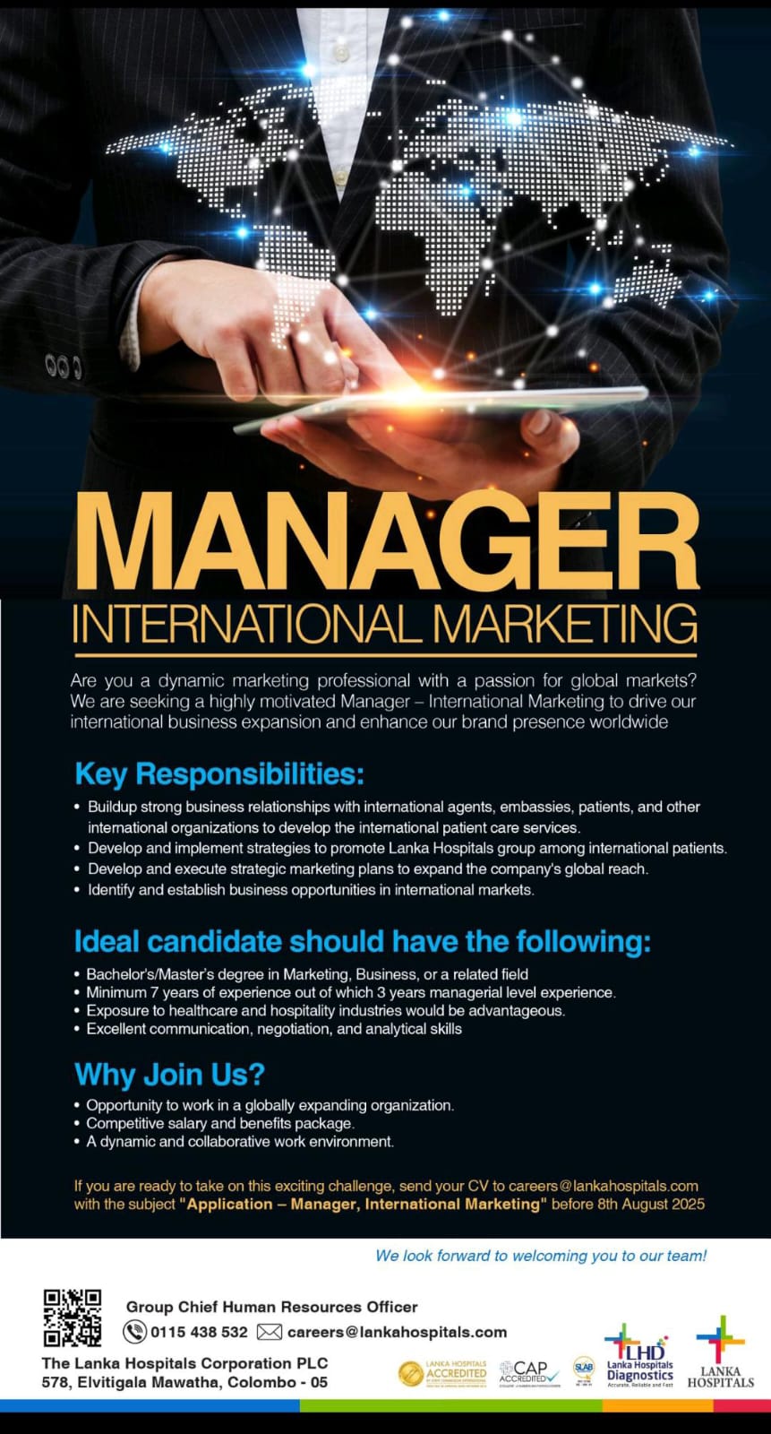 Manager - International Marketing - Jobseeker.lk