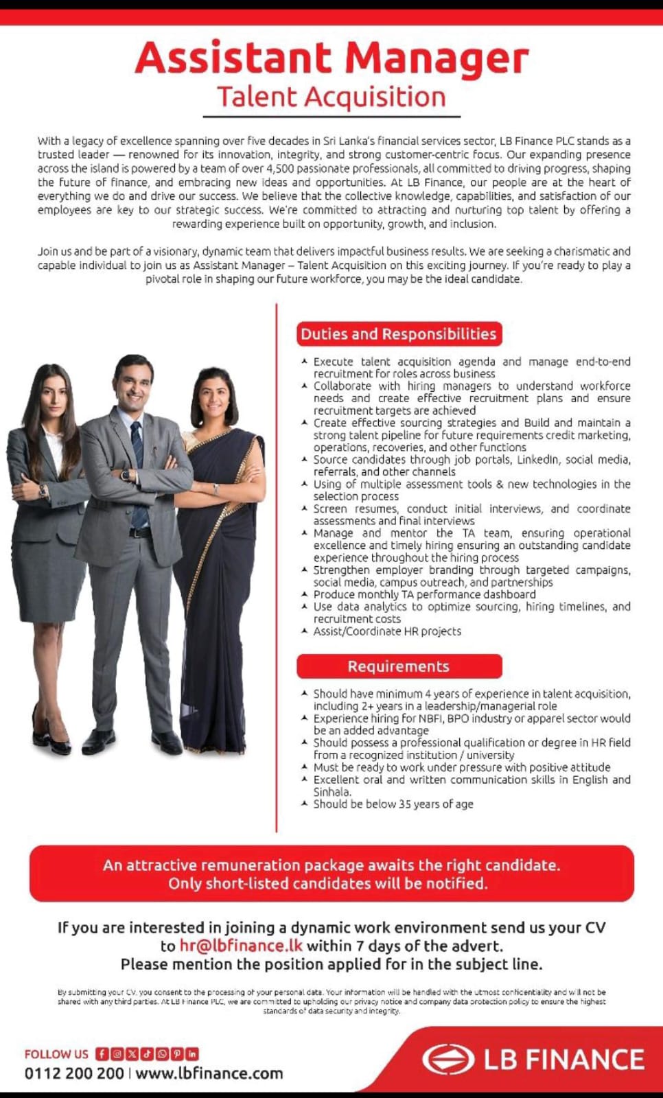 Assistant Manager - Talent Acquisition - Jobseeker.lk