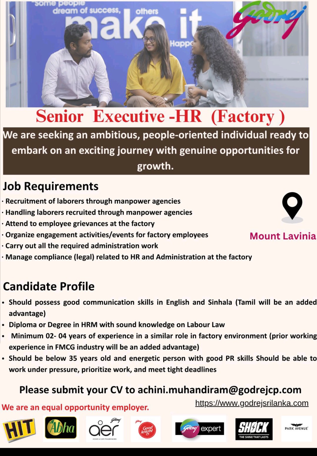 Senior Executive- Human Resources - Jobseeker.lk