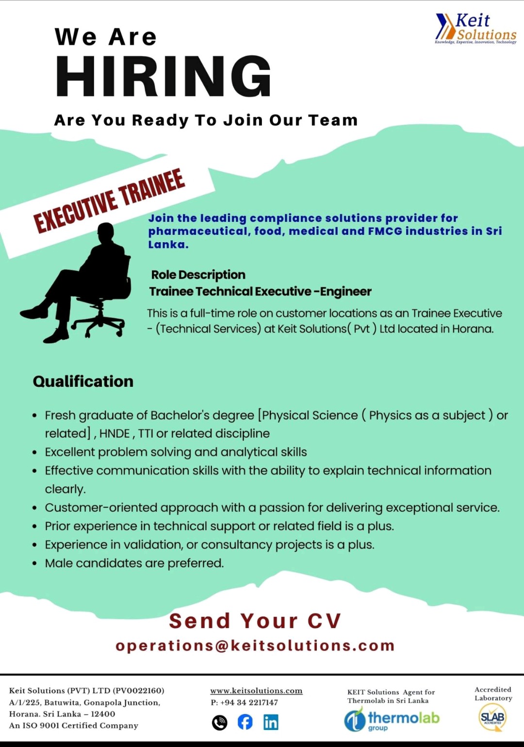 Trainee Technical Executive - Engineer - Jobseeker.lk