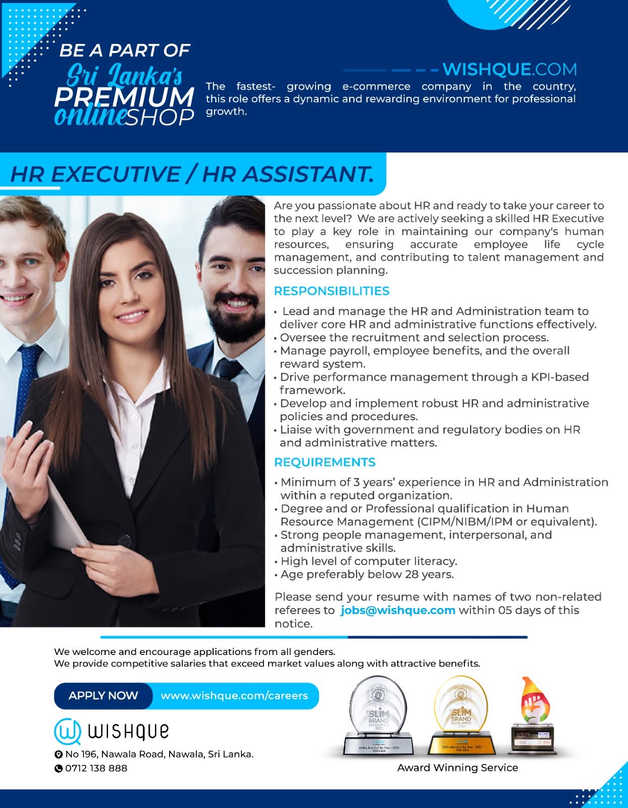 HR Executive / HR Assistant - Jobseeker.lk