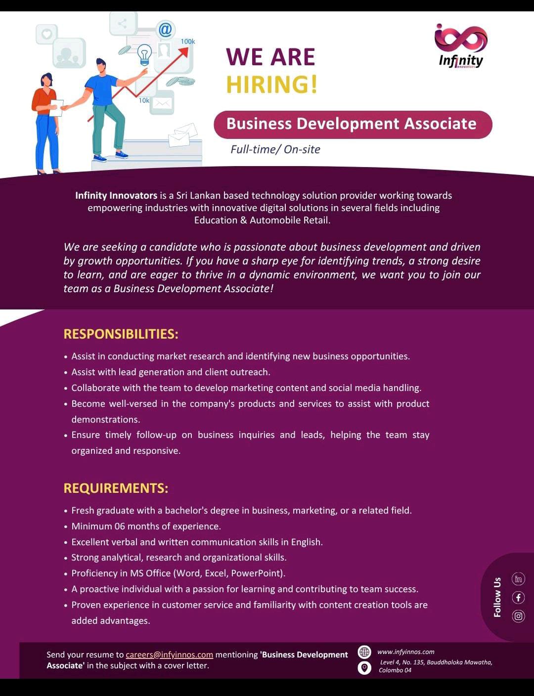Business Development Associate - Jobseeker.lk