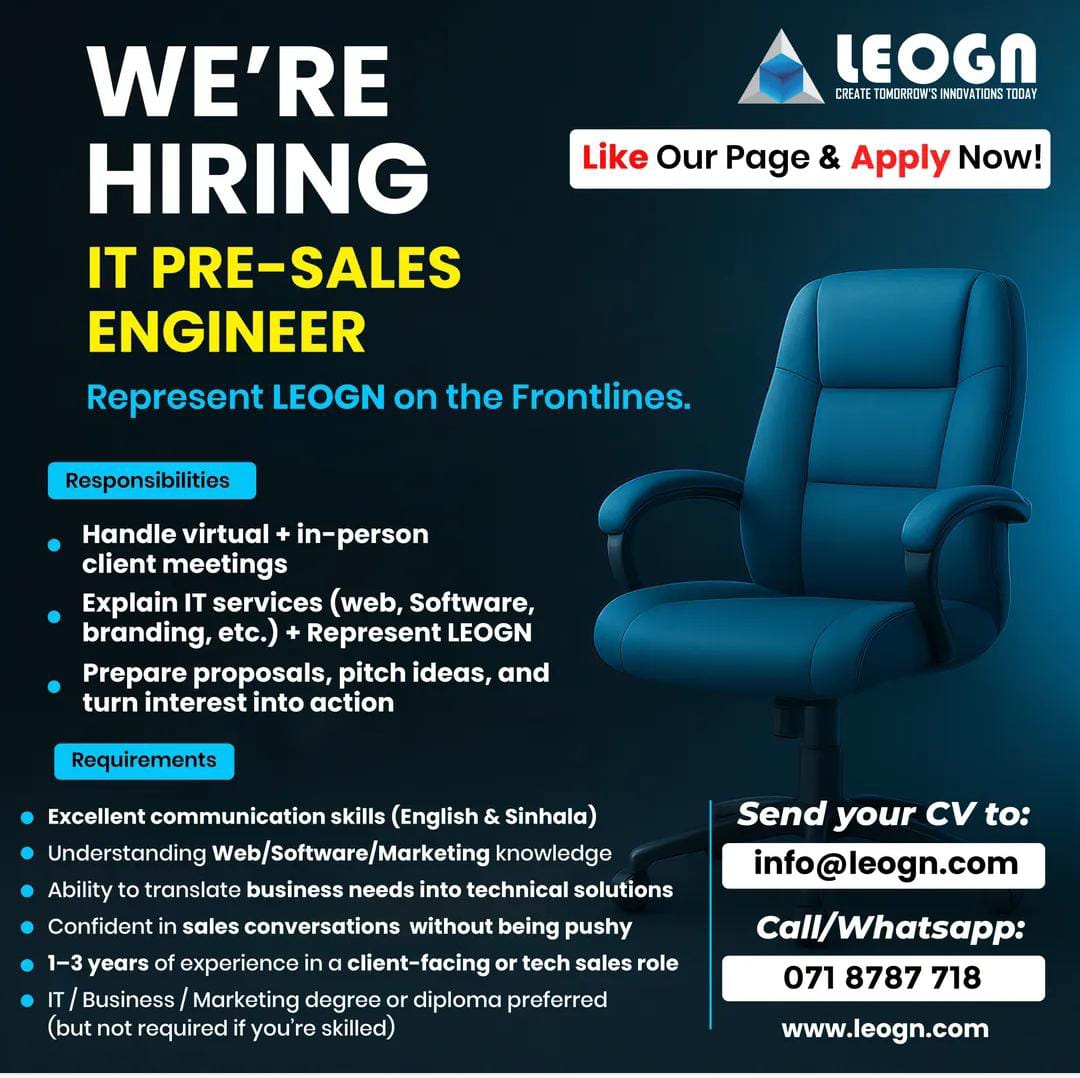 IT Pre Sales Engineer - Jobseeker.lk