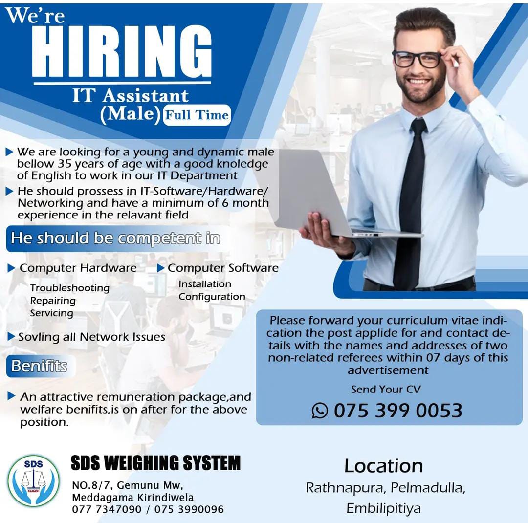IT Assistant - Jobseeker.lk