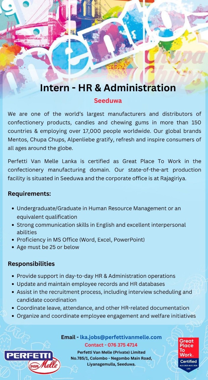 Internship - HR and Administration - Jobseeker.lk