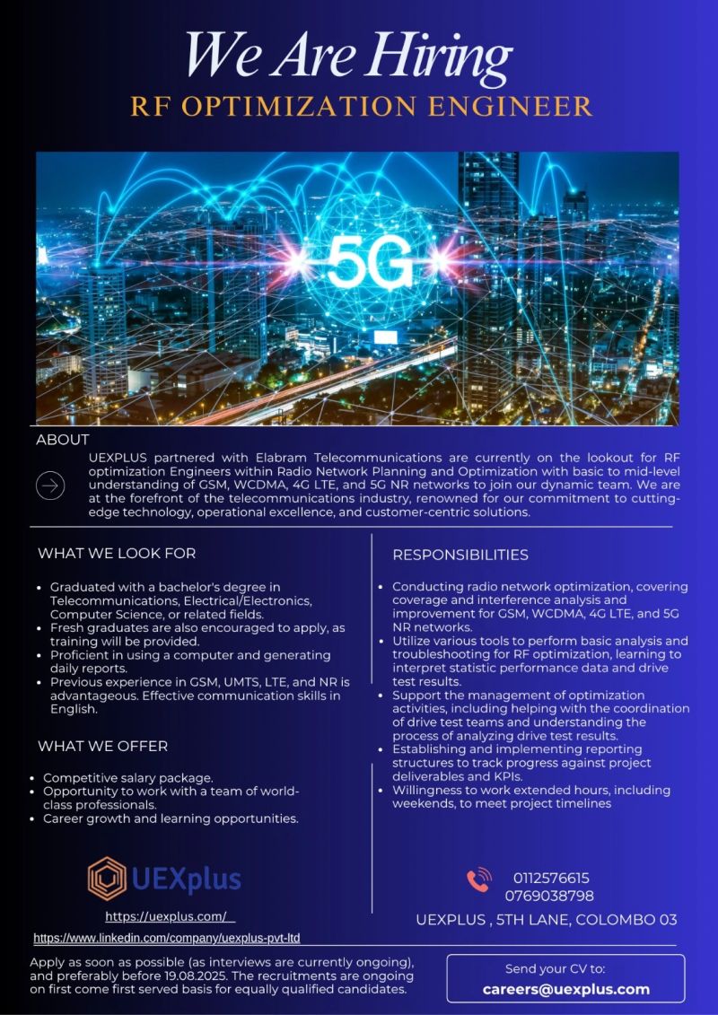 RF Optimization Engineer - Jobseeker.lk