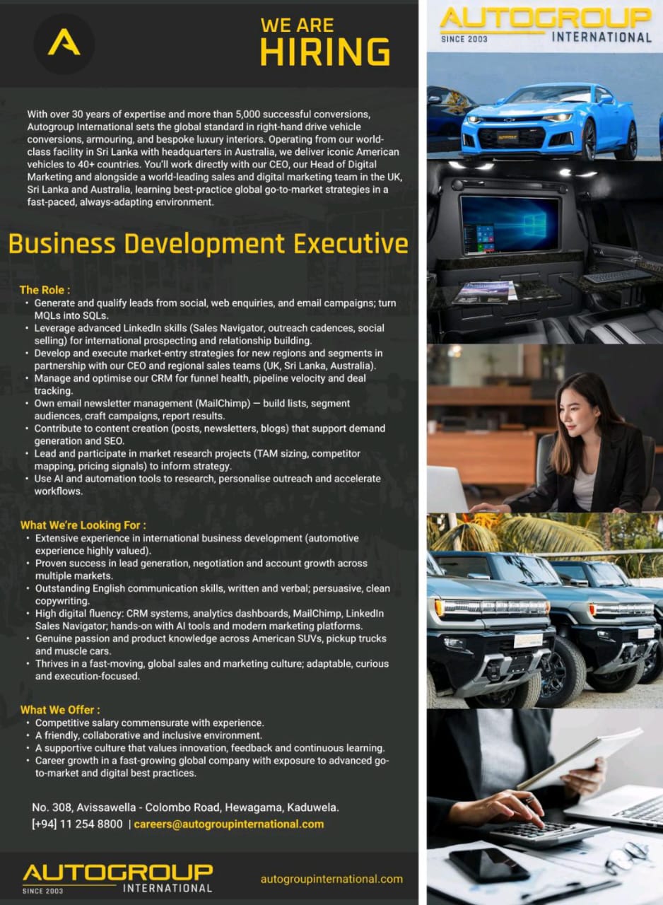 Business Development Executive - Jobseeker.lk