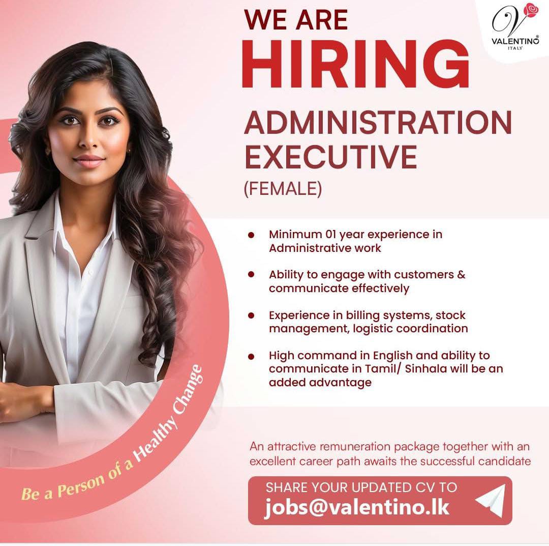Administration Executive - Female - Jobseeker.lk