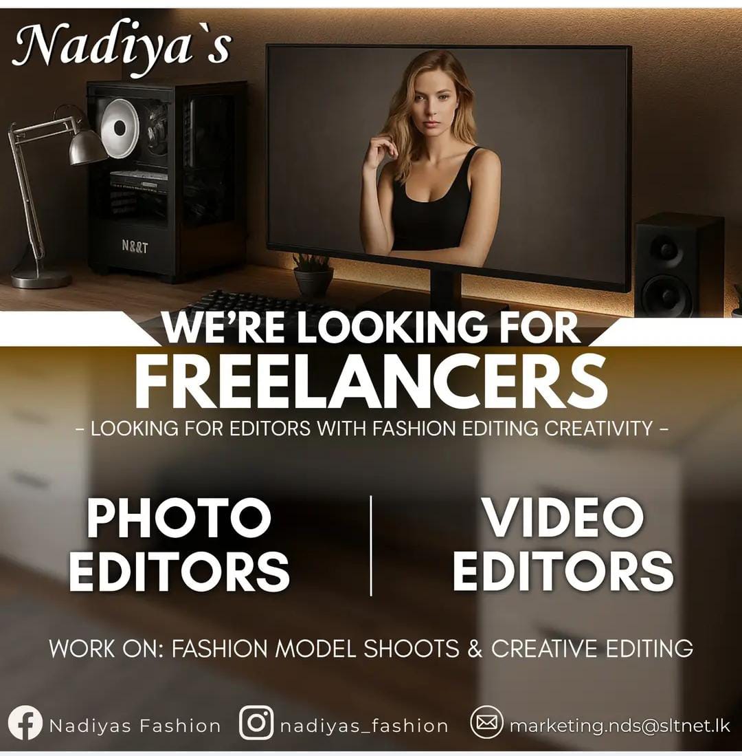 Freelance - Photo Editor/ Video Editor - Jobseeker.lk