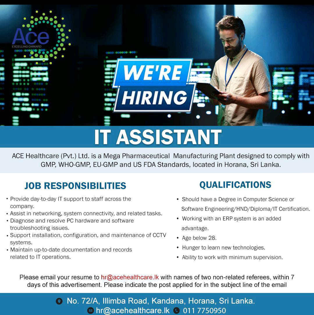 IT Assistant - Jobseeker.lk