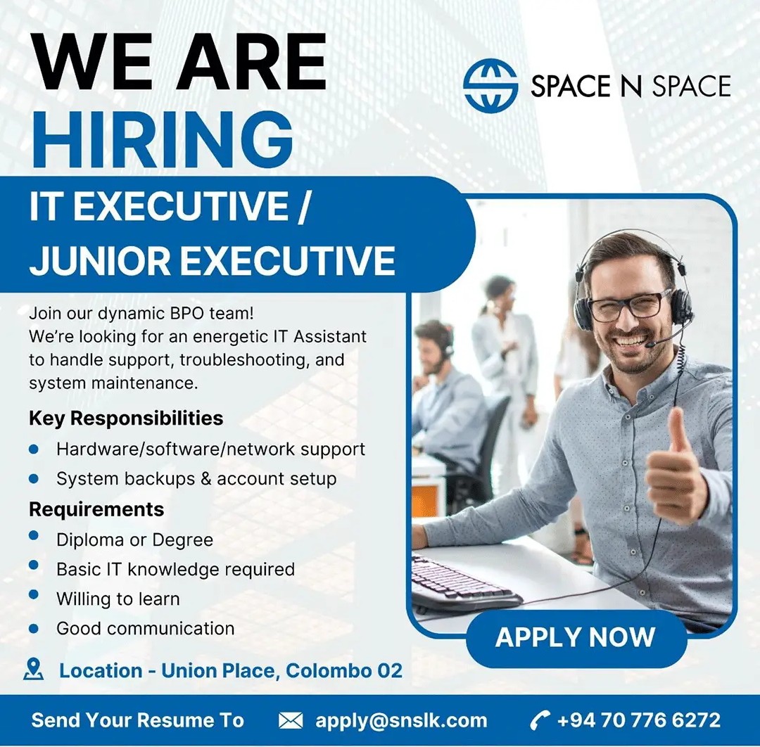 IT Executive/ Junior Executive - Jobseeker.lk