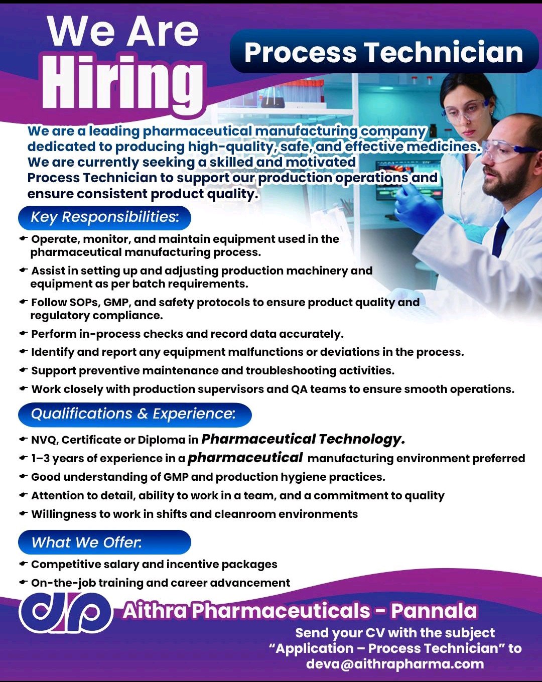 Process Technician - Jobseeker.lk