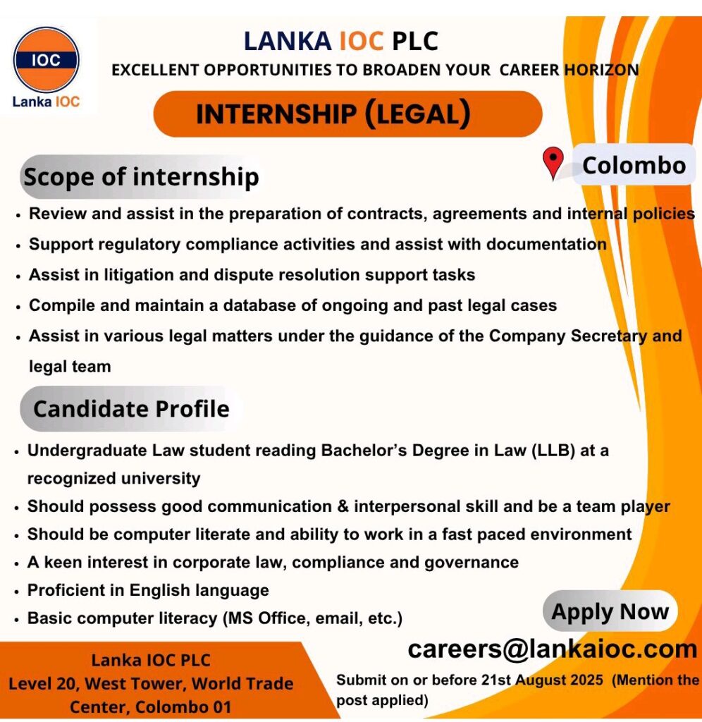 Internship - Legal - Jobseeker.lk