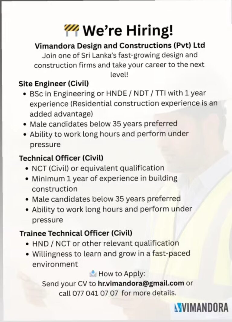 Civil Engineering - Site Engineer / Technical Officer/ Trainee ...