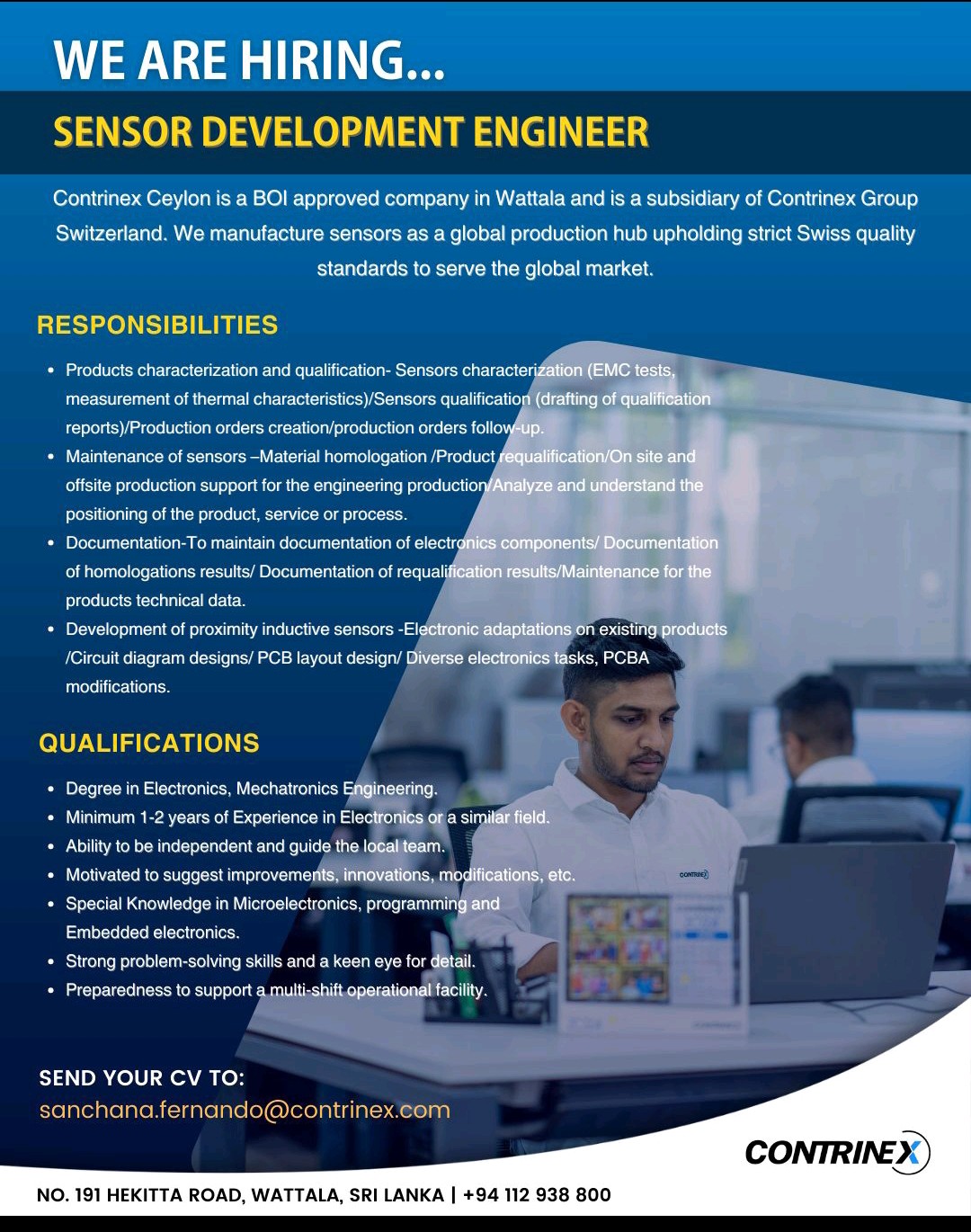Sensor Development Engineer - Jobseeker.lk