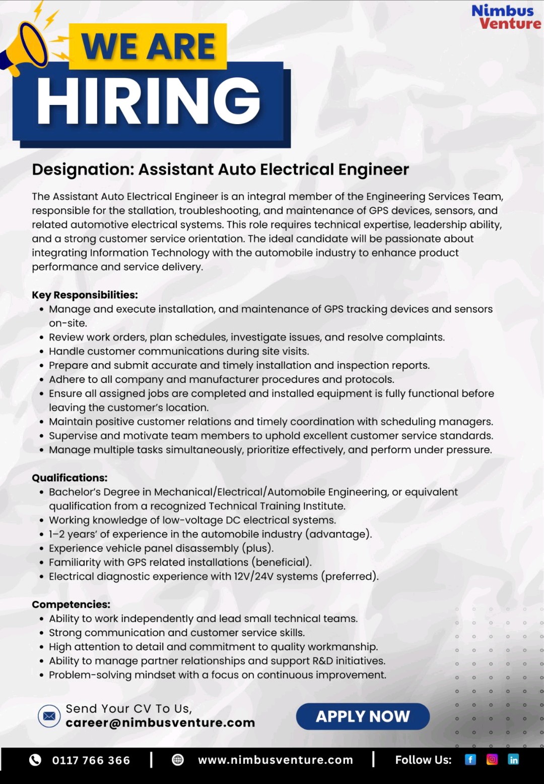 Assistant Auto Electrical Engineer - Jobseeker.lk
