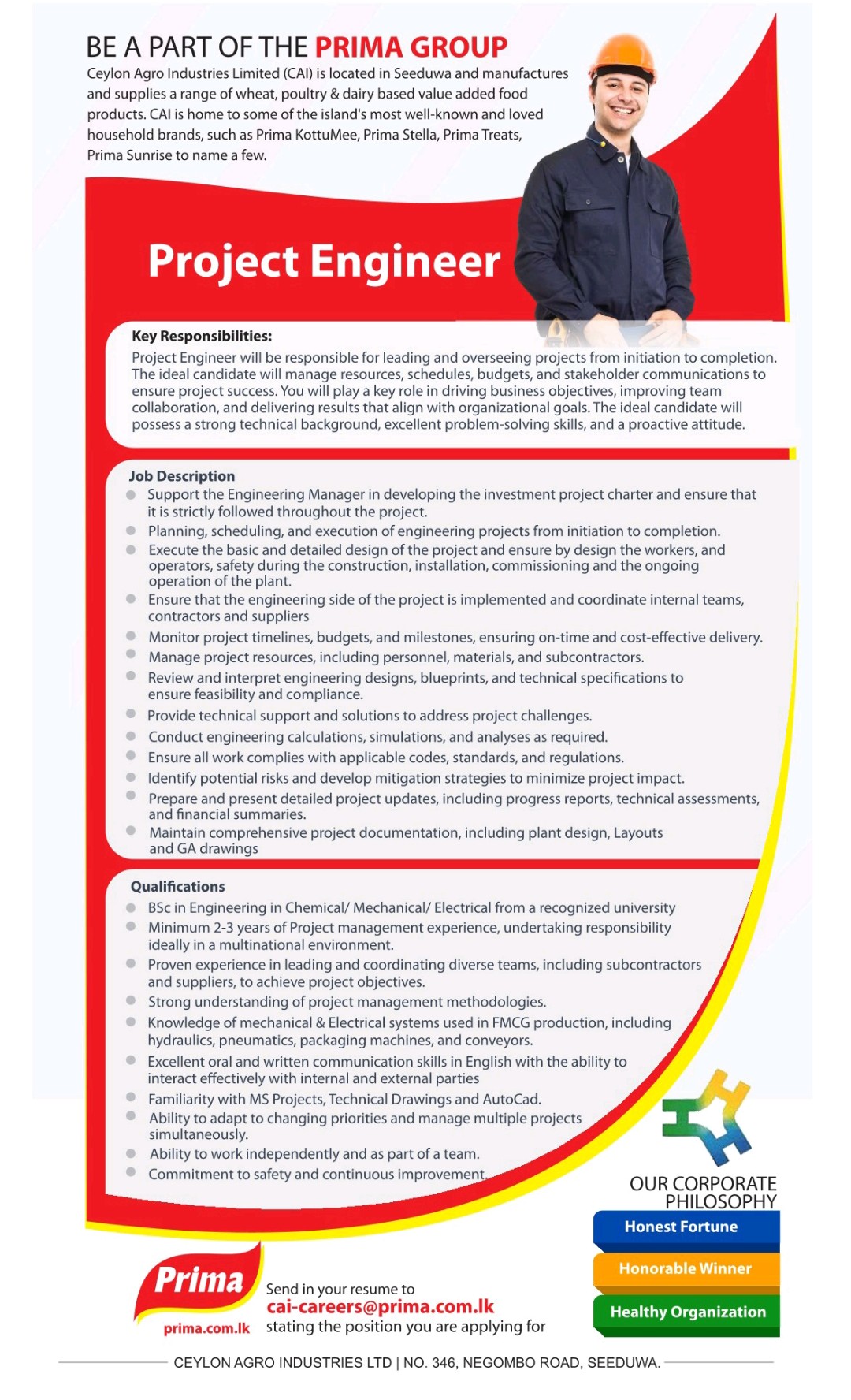 Project Engineer - Jobseeker.lk