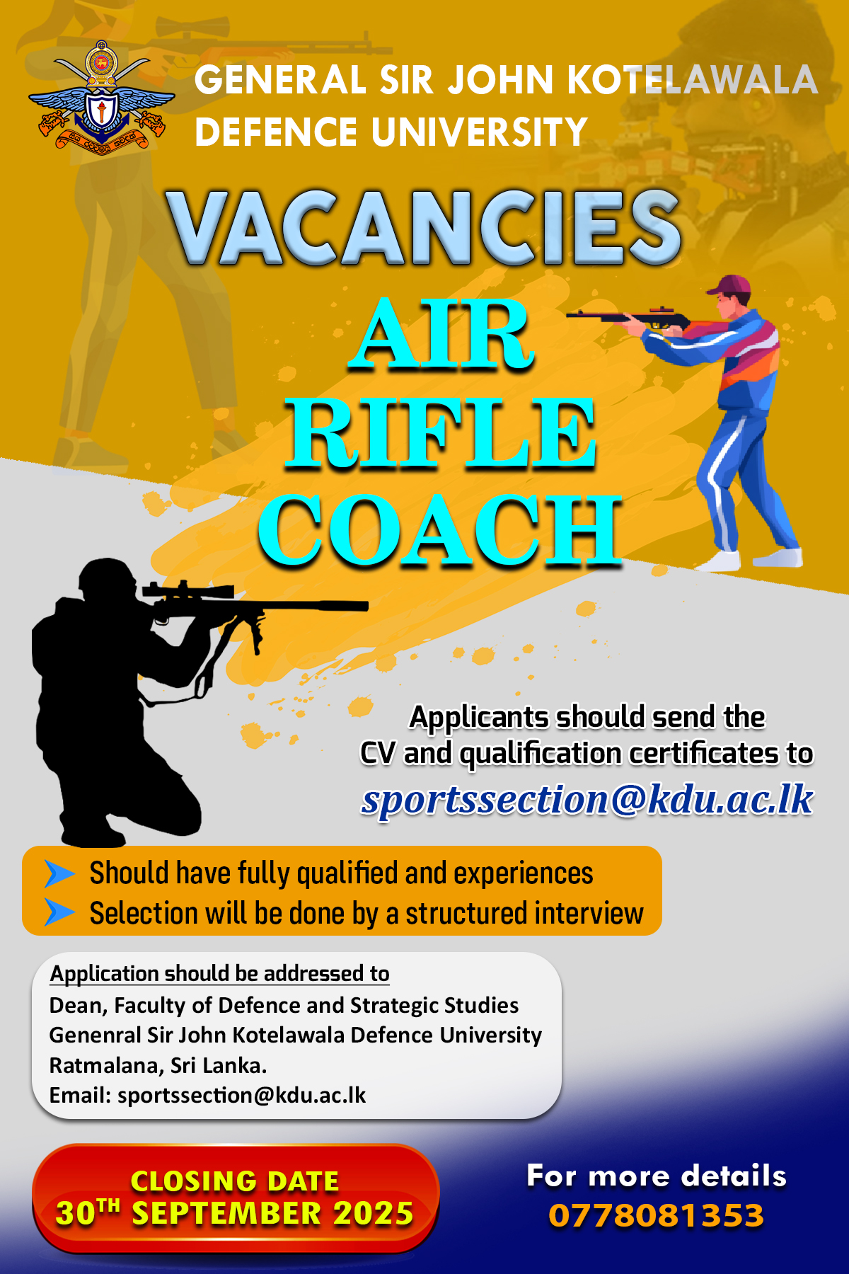 Air Rifle Coach - Jobseeker.lk